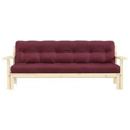 Schlafsofa KARUP DESIGN "Unwind", rot (bordeaux), B:190cm H:14cm T:92cm, Sofas, Schlafsofa, Mit Holzstruktur, inkl. Futonmatratze, Liegefl&auml;che 130x190 cm