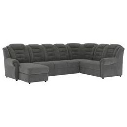 Wohnlandschaft Home Affaire "Boston U-Form", grau (anthrazit), B:333cm H:102cm T:216cm, 100% Polyester, Sofas, Wohnlandschaft, mit hoher R&uuml;ckenlehne, wahlweise mit Bettfunktion & Stauraum