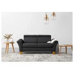 2,5-Sitzer Home Affaire "Lindgren", grau (anthrazit), B:185cm H:84cm T:93cm, 100% Polyester, Sofas, wahlweise mit TV-Funktion, links oder beidseitig, Kopfteilverstellung