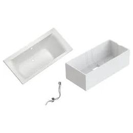 Badewanne Ottofond "Set Duobadewanne", wei&szlig;, B:80cm H:58cm L:190cm T:80cm, Sanit&auml;racryl, Badewannen, 1900/800 mm, Duobadewanne