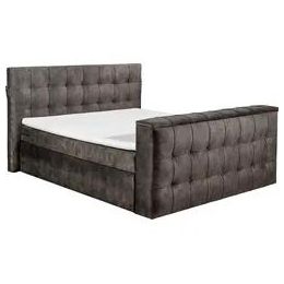 Boxspringbett "Richmond", braun (espresso), B:203cm L:243cm, SET ONE BY Musterring, Komplettbetten, Boxspringbett, versenkbarer TV- Halterung mit Fernbedienung