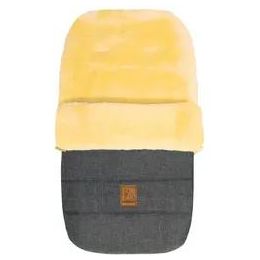Fu&szlig;sack HEITMANN FELLE "Eisb&auml;rchen - Lammfell Winterfu&szlig;sack - Premium Qualit&auml;t", Kinder, grau, Polyester, Fu&szlig;s&auml;cke Fu&szlig;sack, mit echtem Lammfell, f&uuml;r Kinderwagen, Buggy, 5 Gurtschlitze, waschbar