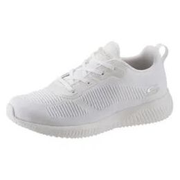 Sneaker Skechers "Bobs Squad - Tough Talk", Damen, Gr. 39, wei&szlig;, Synthetik, Textil, Schuhe Sneaker, Freizeitschuh, Halbschuh, Schn&uuml;rschuh mit Skech-Knit, Topseller