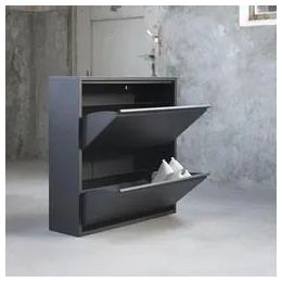 Schuhschrank SPINDER DESIGN "Billi", schwarz, B:75cm H:77,5cm T:22,5cm, Metall, Schr&auml;nke, Schuhschrank, Metall, Breite 75 cm