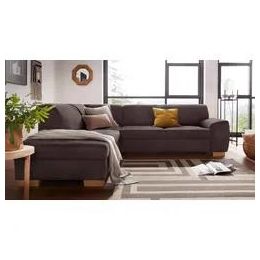 Ecksofa DOMO collection "Incanto kubische Formensprache, komfortabel, L-Form", braun (espresso), B:260cm H:81cm T:195cm, Sofas, Ecksofa, wahlweise mit Bettfunktion