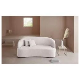 3-Sitzer "Dilara", beige (creme), B:200cm H:87cm T:89cm, Struktur fein 100% Polyester);Samtoptik (100% Polyester);Boucl&eacute; (100% Polyester), LeGer Home by Lena Gercke, Sofas, gerundete R&uuml;ckenlehne und Front, in 3 Bezugsqualit&auml;ten