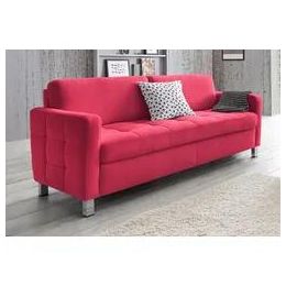 Sit & More 3-Sitzer SIT & MORE "Pablo", rot, B:163cm H:78cm T:78cm, Kunstleder SOFTLUX / Struktur (100% Polyester);Flachgewebe (100% Polyester) / Struktur (100% Polyester), Sofas