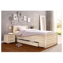 Bett Priess "Husum Schlafzimmer Jugendzimmer Rahmenbett", braun (struktureichefarben hell), B:100cm H:85cm L:208cm, Betten, Jugendbett Bettgestell, mit Komforth&ouml;he verschiedene Ausf&uuml;hrungen hochwertige Premium Qualit&auml;t