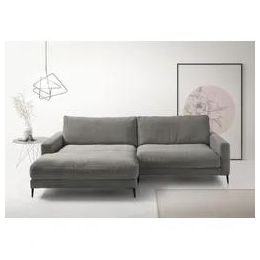 Ecksofa Home Affaire "Downtown, B/T/H: 272/190/84 cm L-Form", grau (dunkelgrau), B:272cm H:84cm T:190cm, 88% Polyester, 12% Polyacryl, Sofas, Ecksofa, weicher Sitzkomfort auch in Cord und Boucl&eacute;, incl. Zierkissen