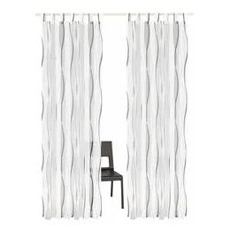 Gardine OTTO HOME "DIMONA" Gr. 4, wei&szlig; (wei&szlig;, silbergrau), B:140cm H:245cm, Voile, Polyester, Gardinen, Gardine, 2-er Set, Voile, Polyester, Wellen