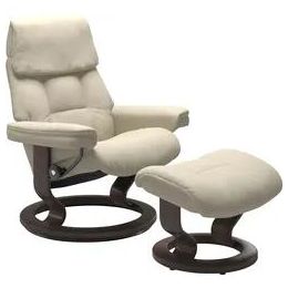 Relaxsessel stressless "Ruby", beige (cream batick), B:74cm H:97cm T:74cm, Leder BATICK: BATICK ist ein leicht korrigiertes, durchgef&auml;rbtes und genarbtes M&ouml;belleder, bei dem die meisten Unebenheiten und Spuren in der Regel entfernt wurden.;Leder PALOMA: PALOMA ist ein durchgef&auml;rbtes Semianilin-M&ouml;belleder mit nat&uuml;rlicher Narbung., Sessel, Relaxsessel, mit Classic Base, Gr&ouml;&szlig;e S, Gestell Eiche, Wenge