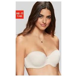Multiway-BH Lascana, Damen, Gr. 65, Cup C, beige (puder), Microtouch, Obermaterial: 80% Polyamid (TACTEL), 20% Elasthan, BHs Push-up-BH Tr&auml;gerlose-BH, mit abnehmbaren, normalen und transparenten Tr&auml;gern