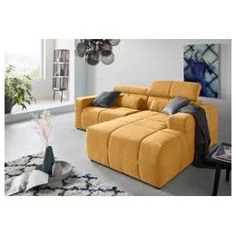 Ecksofa DOMO collection "Brandon, inkl. Kopfteilverstellung, B/T/H: 214/100/80 cm, L-Form", orange (mango), B:214cm H:80cm T:175cm, 92% Polyester 8% Nylon, Sofas, Ecksofa, Mit Kopfteilverstellung, auch in Leder und Cord, L-Form