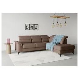 Sit & More Ecksofa SIT & MORE "Sinatra L-Form", braun (espresso), B:251cm H:85cm T:220cm, 98% Polyester, 2% Polyamid, Sofas, Ecksofa, mit Ottomane, optional mit Kopfteilverstellung und Armteilfunktion