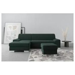 Ecksofa DOMO collection "Anzio L-Form, whlw. Bettfunktion, Federkern, hochwertig, Breite 271 cm", gr&uuml;n, B:271cm H:85cm T:160cm, Sofas, Ecksofa, Mit Bettfunktion, Recamiere links, Samtoptik, gr&uuml;n