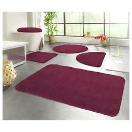 Badematte Kinzler "Chaozhou" Gr. 7, rot (bordeaux), H:20mm, Polyester, Badematten, Badematte, Badteppich, Uni Farben, weich, als rechteckig, rund & Set erh&auml;ltlich