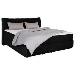 Boxspringbett Home Affaire "Oc&eacute;ane", schwarz, B:190cm L:221cm, Komplettbetten, Boxspringbett, Bodenfrei- wirkt freischwebend, verschiedene H&auml;rtegrade (auch H4)