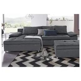 Ecksofa Home Affaire "Labene L-Form", grau (dunkelgrau), B:290cm H:82cm T:90cm, Struktur fein (95% Polyester, 5% Polyamid);Luxus-Microfaser ALTARA NUBUCK (100% Polyester);Kunstleder SOFTLUX / Struktur (100% Polyester);Struktur (100% Polyester);Flachgewebe (95% Polyester, 5% Polyamid), Sofas, Ecksofa, wahlweise mit Bettfunktion und Bettkasten, auch als XXL-Variante