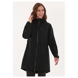 Outdoorjacke WEATHER REPORT "Dayton", Damen, Gr. 44, schwarz, 90% Polyester, 10% Elasthan, unifarben, lang, ohne Ausschnitt, Jacken Outdoorjacke, mit getapten N&auml;hten