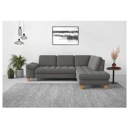 Sit & More Ecksofa SIT & MORE "Westham L-Form", grau, B:261cm H:88cm T:179cm, 90% Polyester 10%Polyamid, Sofas, Ecksofa, mit Ottomane, mit oder ohne Bettfunktion, Bettkasten, Verstellung