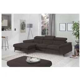 Ecksofa COTTA "Kitty L-Form, B: 242 cm", braun (espresso), B:244cm H:72cm T:166cm, Microfaser (100% Polyester);Flachgewebe (100% Polyester), Sofas, Ecksofa, mit Kopfteilverstellung, optional Bettfunktion & Bettkasten