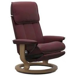 Relaxsessel stressless "Admiral", rot (bordeaux batick), B:87cm H:101cm T:78cm, Leder BATICK: BATICK ist ein leicht korrigiertes, durchgef&auml;rbtes und genarbtes M&ouml;belleder, bei dem die meisten Unebenheiten und Spuren in der Regel entfernt wurden., Sessel, Relaxsessel, verstellbar, optional 2-motorisch, Gr&ouml;&szlig;e M & L, Gestell Eiche
