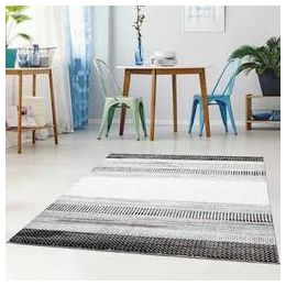 Teppich Carpet City "Moda 1142" Gr. 31, blau, B:140cm H:11mm L:200cm, Kunstfaser, Teppiche, Teppich, L&auml;ufer, Kurzflor, Wohnzimmer