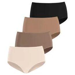 Taillenslip Lascana, Damen, Gr. 40/42, bunt (champagner, nougat, beige, schwarz), Obermaterial: 95% Baumwolle, 5% Elasthan, unifarben, k&ouml;rpernah, Unterhosen Taillenslip, aus elastischer Baumwolle