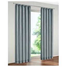 Vorhang WIRTH "Holmsund 288g/qm" Gr. 7, blau (eisblau), B:132cm H:255cm, Chenille, Polyacryl, Gardinen