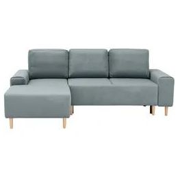 Ecksofa Home Affaire "Samu L-Form", gr&uuml;n (mint), B:235cm H:93cm T:160cm, Microfaser PRIMABELLE (100% Polyester);Samtoptik (100% Polyester);Struktur fein (100% Polyester), Sofas, Ecksofa, wahlweise mit Bettfunktion und Bettkasten