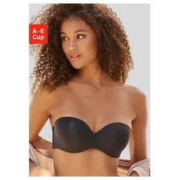 Multiway-BH Lascana, Damen, Gr. 75, Cup B, schwarz, Microtouch, Obermaterial: 60% Polyamid, 35% Polyester, 5% Elasthan, Basic, BHs, mit verschiedenen Tragevarianten