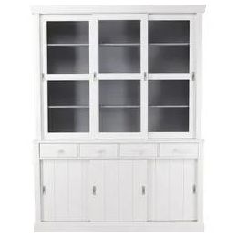 Buffet Woood "Lagos", wei&szlig;, Holzwerkstoff, Schr&auml;nke, Buffet, viel Stauraum, mit Glast&uuml;ren, H 213 cm x B 163 cm