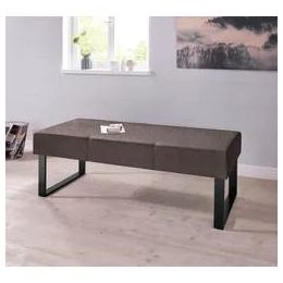 Sitzbank OTTO HOME "Oliver", braun (dunkelbraun (capulet 4007), schwarz), B:140cm H:50cm T:62cm, Holzwerkstoff, Massivholz, Polyester, Sitzb&auml;nke, Sitzbank