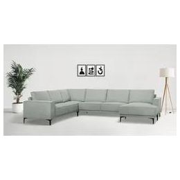 Wohnlandschaft OTTO HOME "OLAND U-Form, XXL, B: 342 cm, Skandi-Design", blau (sapphire), B:342cm H:85cm T:260cm, 100% Polyester, Sofas, Wohnlandschaft, Skandi-Design in Struktur, Flachgewebe, Luxus-Microfaser, Boucle