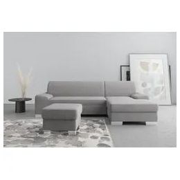 Ecksofa DOMO collection "Anzio L-Form, whlw. Bettfunktion, Federkern, hochwertig, Breite 271 cm", grau, B:271cm H:85cm T:160cm, Sofas, Ecksofa, Mit Bettfunktion, Recamiere rechts, Samtoptik, grau