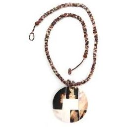 Lange Kette "Rose", Damen, Gr. onesize, Zamak, braun, Collezione Alessandro, Basic, Halsketten, vielen kleine Muschelscheibchen