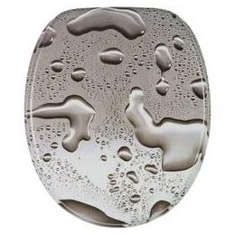 WC-Sitz Sanilo "Dewdrop", grau, B:37,7cm L:47cm, MDF - Mitteldichte Holzfaserplatte, WC-Sitze