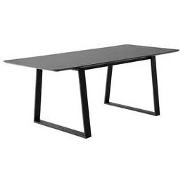 Esstisch HAMMEL FURNITURE "Meza Designtisch mit Auszugsfunktion und 2 Einlegeplatten", schwarz (schwarz, schwarz), B:165cm H:73,5cm T:90cm, Tischplatte: Schwarzes nanobehandeltes Fenix-Laminat (schwarzer Rand), Gestell: Pulverbeschichtetes schwarzes Metall, RAL9005 matt;Mit nanobehandeltem Laminat, einer matten, seidigen Oberfl&auml;che, die Fingerabdr&uuml;cke abweist und langlebig und hygienisch ist;Mit n