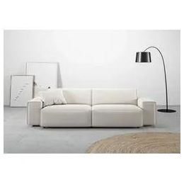 Big-Sofa Home Affaire "Glimminge auch in Breitcord, Feincord + Easy care-Bezug", wei&szlig; (snow), B:254cm H:71cm T:101cm, 12% Polyaxryl, 88% Polyester, Sofas, Big-Sofa, besondere Kedern&auml;hte Zierkissen