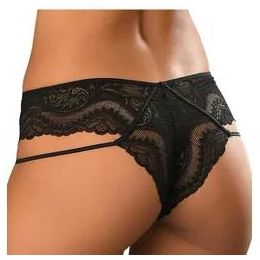 Tanga Petite Fleur Gold, Damen, Gr. 44/46, schwarz, Spitze, Obermaterial: 90% Polyamid, 10% Elasthan, Unterhosen Tanga, mit eleganter Spitze