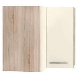 Wiho-K&uuml;chen Eckh&auml;ngeschrank WIHO K&Uuml;CHEN "Flexi2", beige (front: magnolia, korpus: sonoma eiche), B:60cm H:56,5cm T:35cm, Schr&auml;nke, Eckh&auml;ngeschrank