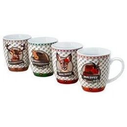 Becher RETSCH ARZBERG "Weidmann", bunt, 360ml, 4 Stk., Porzellan, Trinkgef&auml;&szlig;e, Becher, 4-teilig