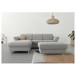 Sit & More Ecksofa SIT & MORE "Apulia L-Form", silber, B:250cm H:78cm T:185cm, Webstoff (100% Polyester);Struktur weich (90% Polyester, 10% Polyamid);Luxus-Microfaser Euphoria (100% Polyester);Samtoptik (100% Polyester), Sofas, Ecksofa, wahlweise Bettfunktion, Bettkasten und Kopf- und Armteilverstellung