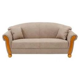 3-Sitzer Home Affaire "Milano Vintage", beige, B:190cm H:83cm T:81cm, Sofas, mit Federkern, Bezug in Lederoptik, incl. Zierkissen