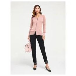 Cardigan Heine, Damen, Gr. 42, rosa, 90% Baumwolle, 10% Seide, unifarben, Strickjacken