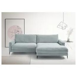 Ecksofa Home Affaire "Downtown, B/T/H: 272/190/84 cm L-Form", blau (hellblau), B:272cm H:84cm T:190cm, 88% Polyester, 12% Polyacryl, Sofas, Ecksofa, weicher Sitzkomfort auch in Cord und Boucl&eacute;, incl. Zierkissen