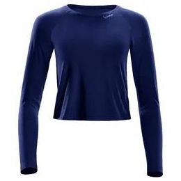 Langarmshirt WINSHAPE "AET119LS", Damen, Gr. XXL, blau (dunkelblau), 85% Polyester, 15% Elasthan, Rundhals, Shirts Langarmshirt, Cropped Functional Light and Soft