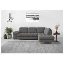 Sit & More Ecksofa SIT & MORE "Westham L-Form", grau, B:261cm H:88cm T:179cm, 90% Polyester 10%Polyamid, Sofas, Ecksofa, mit Ottomane, mit oder ohne Bettfunktion, Bettkasten, Verstellung
