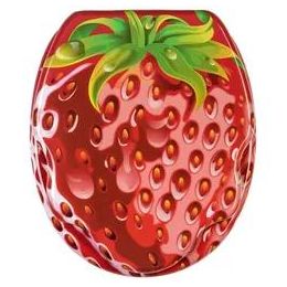 WC-Sitz Sanilo "Strawberry", rot, B:37,7cm L:47cm, MDF - Mitteldichte Holzfaserplatte, WC-Sitze