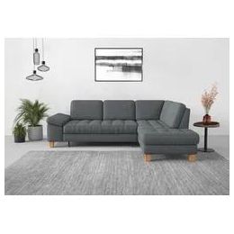 Sit & More Ecksofa SIT & MORE "Westham L-Form", grau, B:261cm H:88cm T:179cm, 100% Polyester, Sofas, Ecksofa, mit Ottomane, mit oder ohne Bettfunktion, Bettkasten, Verstellung